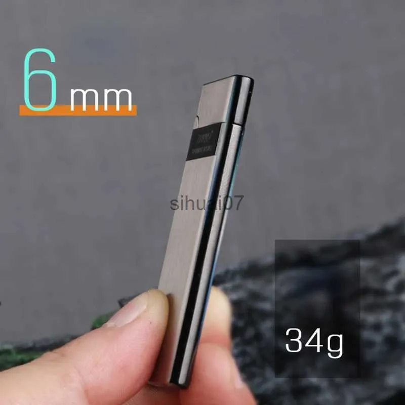 Butane Cigarette Lighters Metal Ultra Thin Grinding Wheel Inflatable ...