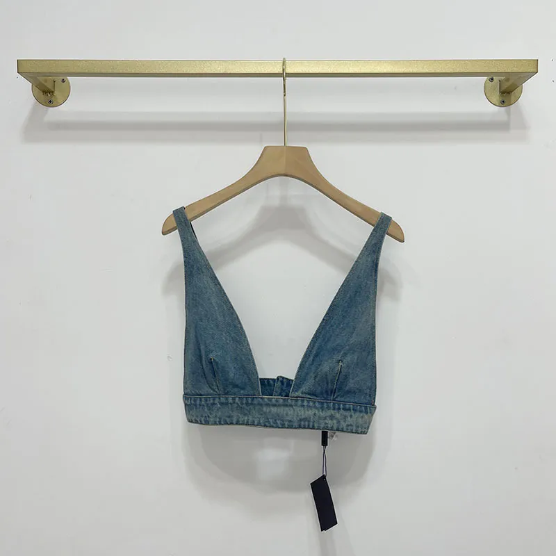 9 Days Delivered Women Sexy Denim Tank Tops Denim Stitching Tops Brand ...
