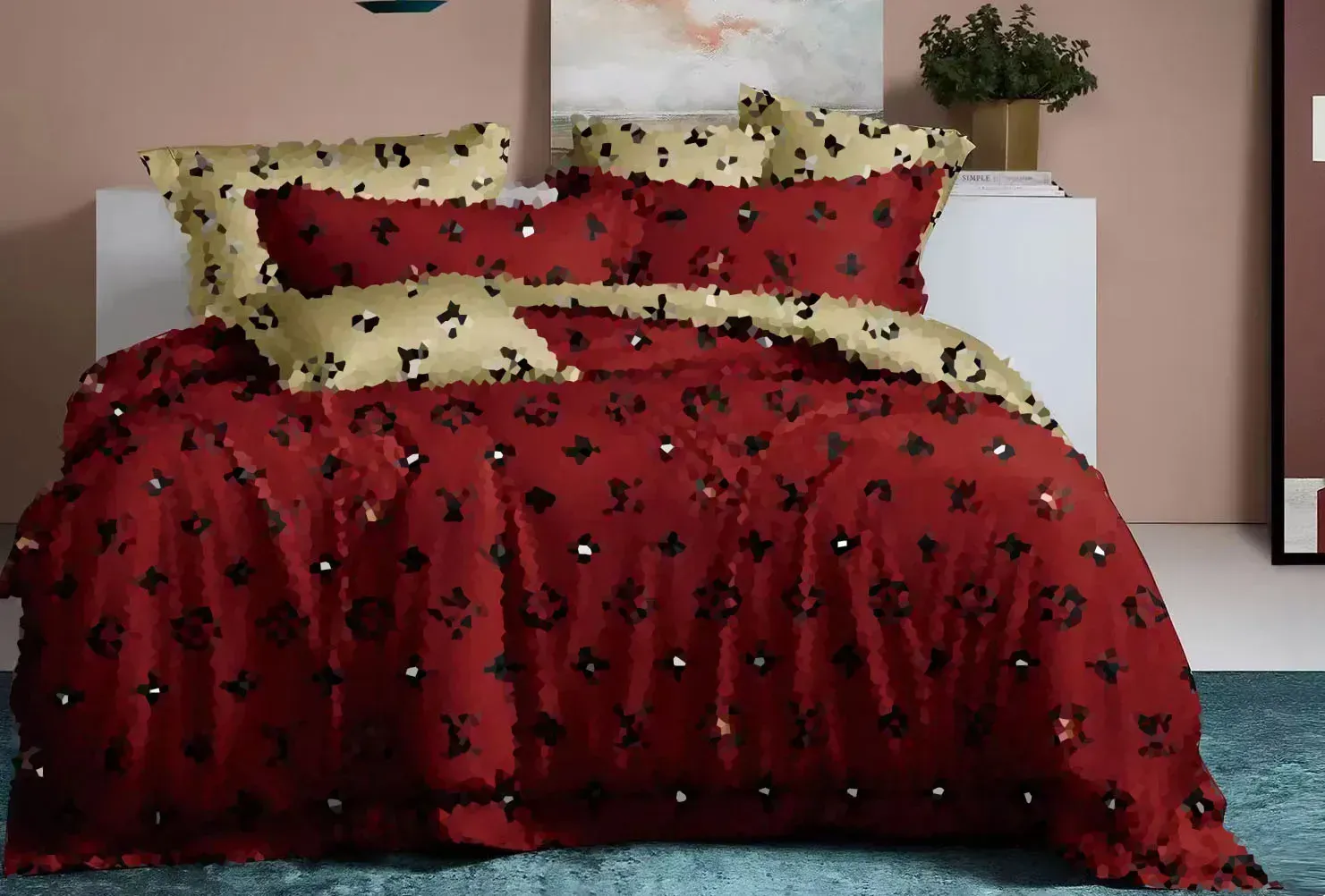 Luxury Designer Bedding Set Classic Letter Logo Brown Flower Printed ...