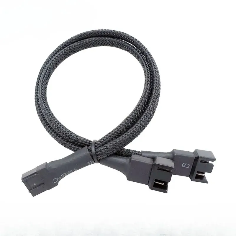 4 Pin PWM Fan Cable With Black Sleeved Splitter 1 To 2/3/4 Ways 27cm ...