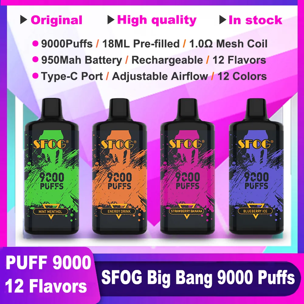 SFOG Original Puff 9000 Vape Disposable Puff 9k Vaper Big Bang 9000 ...