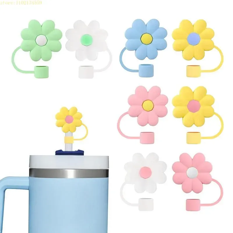 Reusable Silicone Straw Covers - 8 Pack Dustproof Straw Toppers for ...