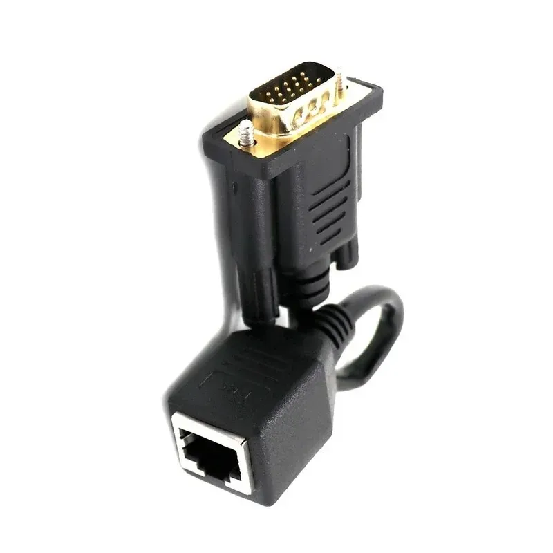 RJ45 to VGA Extender Adapter - Male to LAN CAT5e/6 Ethernet Cable ...