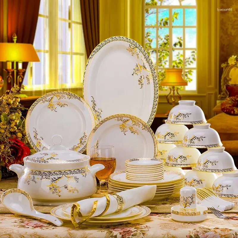 Ceramic Dinner Set Of Dinnerware 56-Piece Bone China Dinnerware Set ...