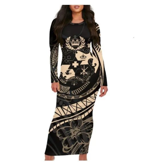 Polynesian Clothing: Women's V Neck Traditional Dress, Three Quarter ...