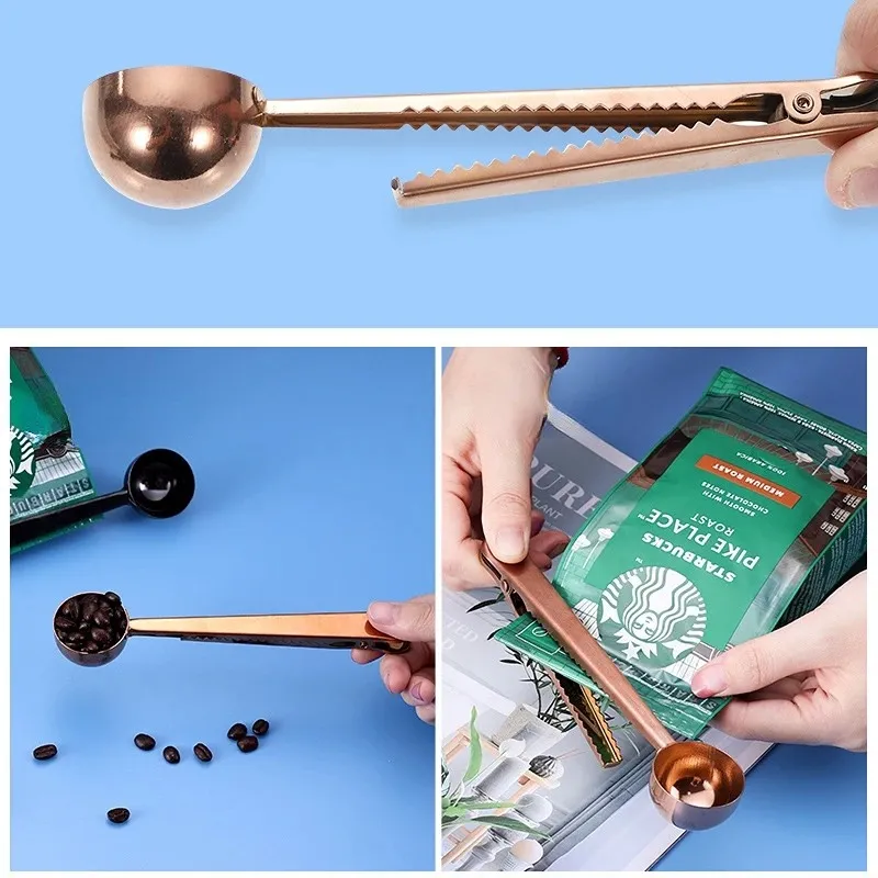 DHgate.com:Coffee Clip Spoon: 2-in-1 Gold Kitchen Accessory, Sealer ...