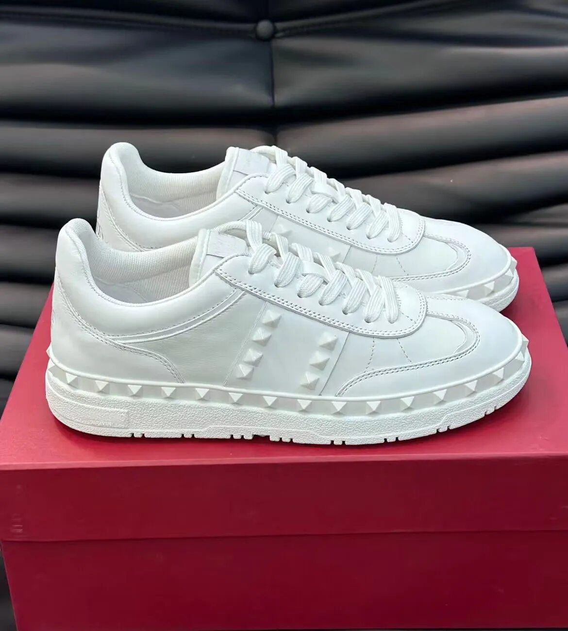Luxury Design Men's Signature Studded Sneakers: Platform Sole, Calfskin ...