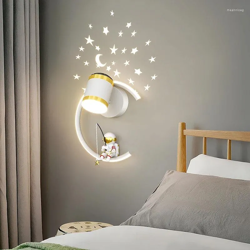Modern Minimalist Cartoon Wall Lamp With LED Lights For Bedroom ...