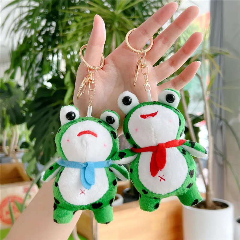 Green Kawaii Little Frog Frog Plush Bag Keychain Creative Cartoon Doll ...