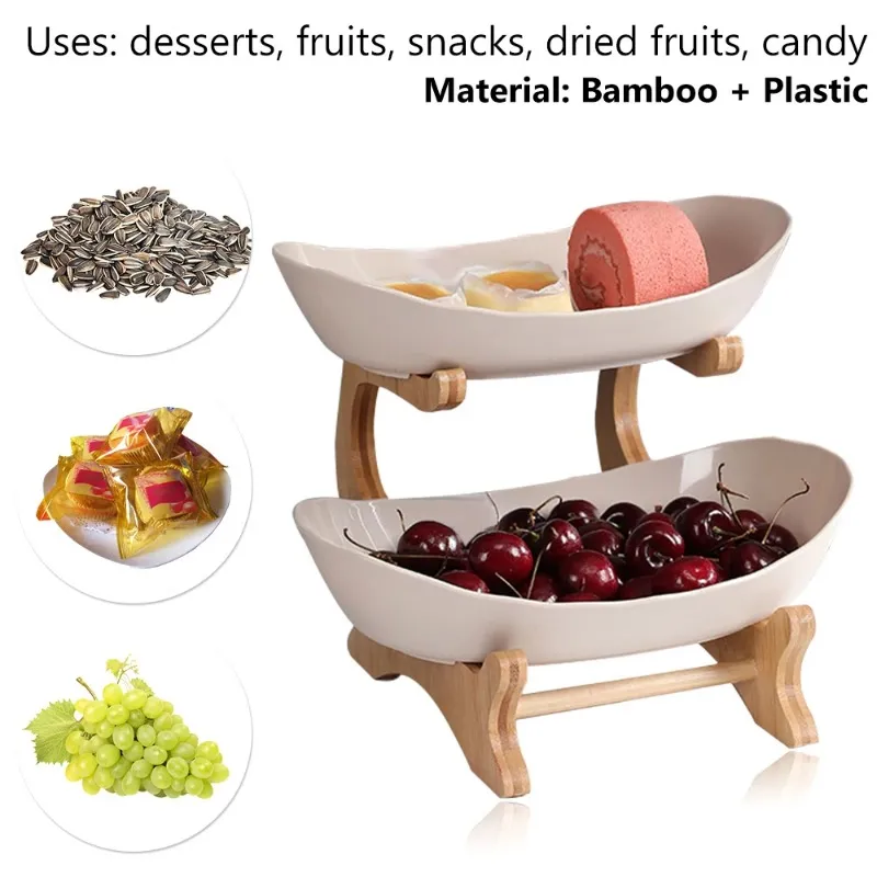 Modern Two Layer Simple Fruit Plate And Snack Dish For Living Room ...