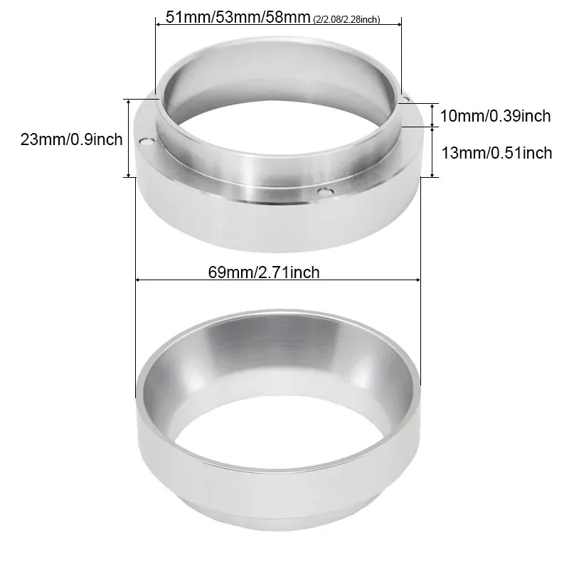 51/53/54/58mm Aluminum Coffee Dosing Ring, Handmade Coffee Distributor ...