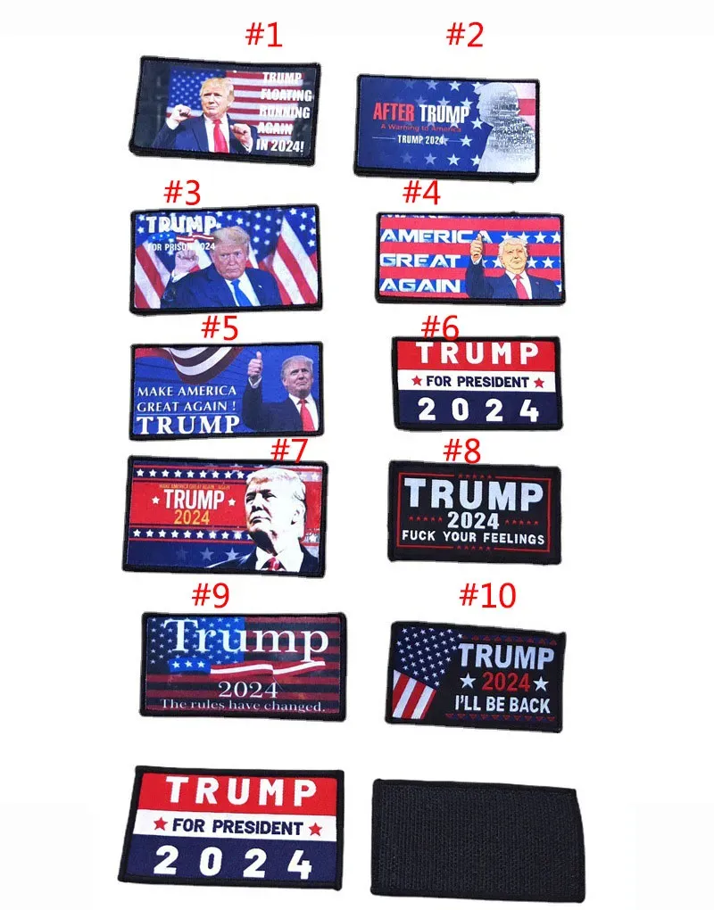 Donald Trump 2024 Embroidered Patch 9x5cm Art Craft Badge For Clothes ...
