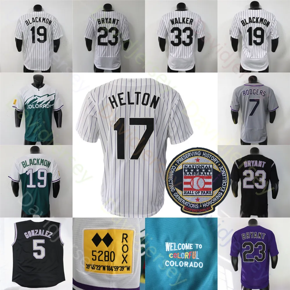 Official HOF Patch Jersey Featuring Todd Helton, Kris Bryant, Charlie ...