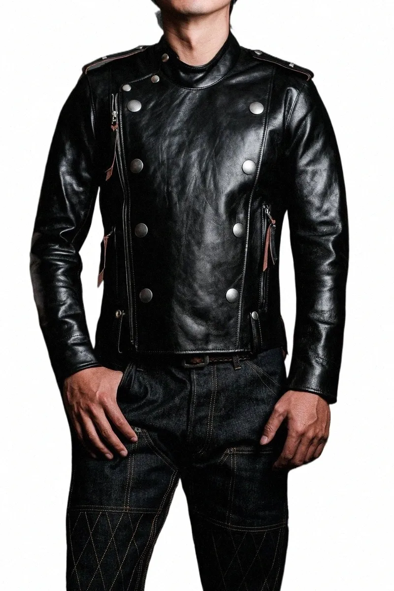 Premium Japanese Leather Moto Jacket - Classic Rider Style, Tea Core ...
