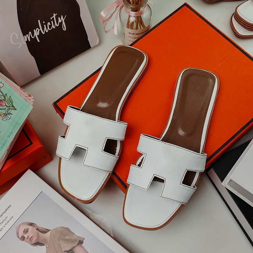 Designer Leather Slides With Cartoon Big Head And Flat Heel For Women Summer Fashion Famous ...