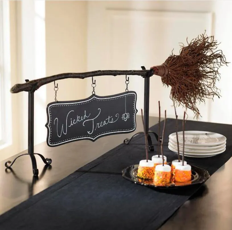 DHgate.com:Resin Crafts Broom-Shaped Welcome Sign | Vibrant Color ...