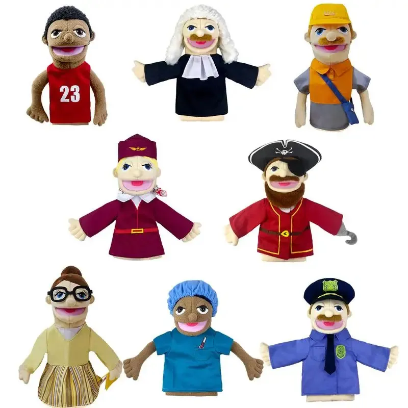 Plush Career Hand Puppets Talk Show, Party Props, Cook, Firefighter ...