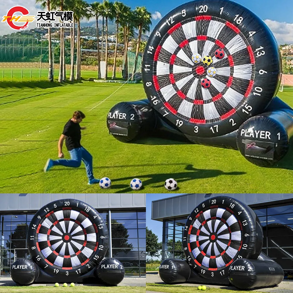 Giant Inflatable Outdoor Dartboard Game: 4m/13ft Soccer Foot Darts For ...
