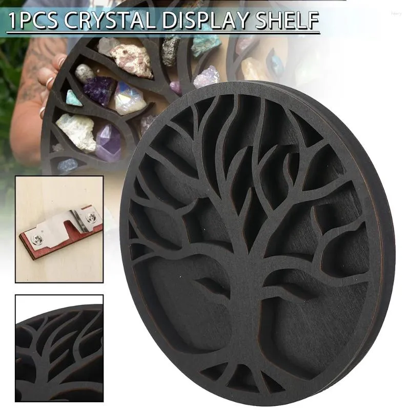 Decorative Plates Tree Of Life Shape Crystal Shelf Display Rack Stone ...