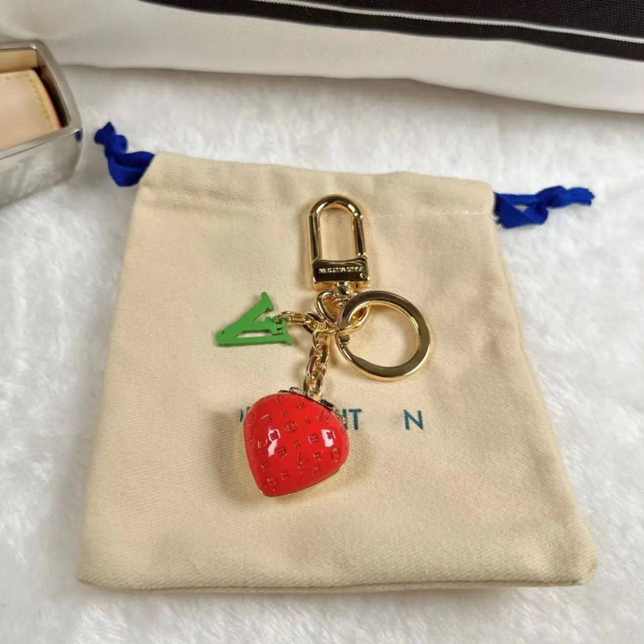 Luxury designer keychain for men with antique gold plated stainless ...
