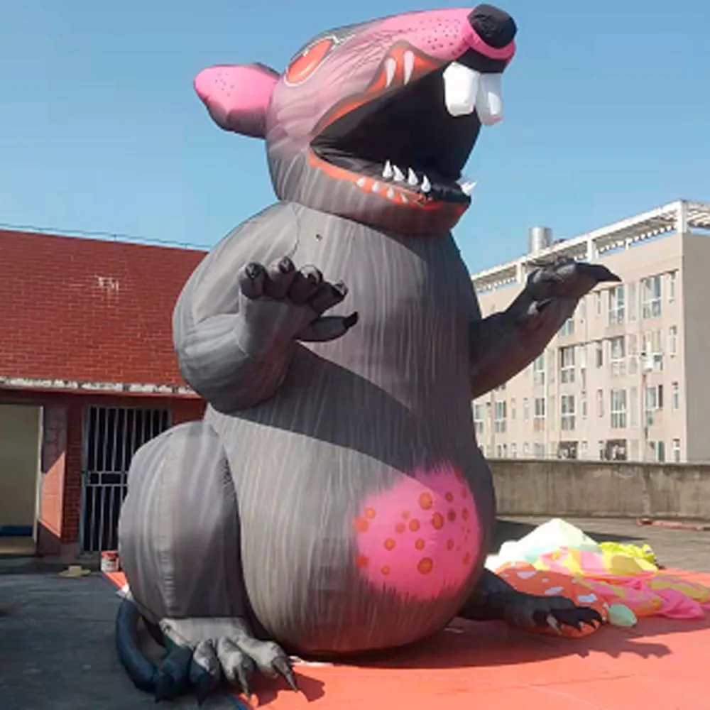 Giant Inflatable Grey Rat Model, Outdoor Creepy Blow Up Mouse For ...