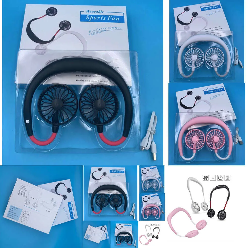 2000 MAh USB Portable Fan Hands Free Neck Hanging USB Charging Mini ...