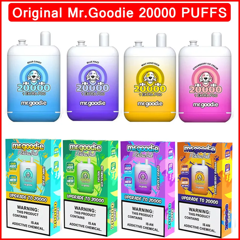Original Mr.Goodie 20000 Puff 20k Disposable Vape Pen Dual Tank & Dual ...