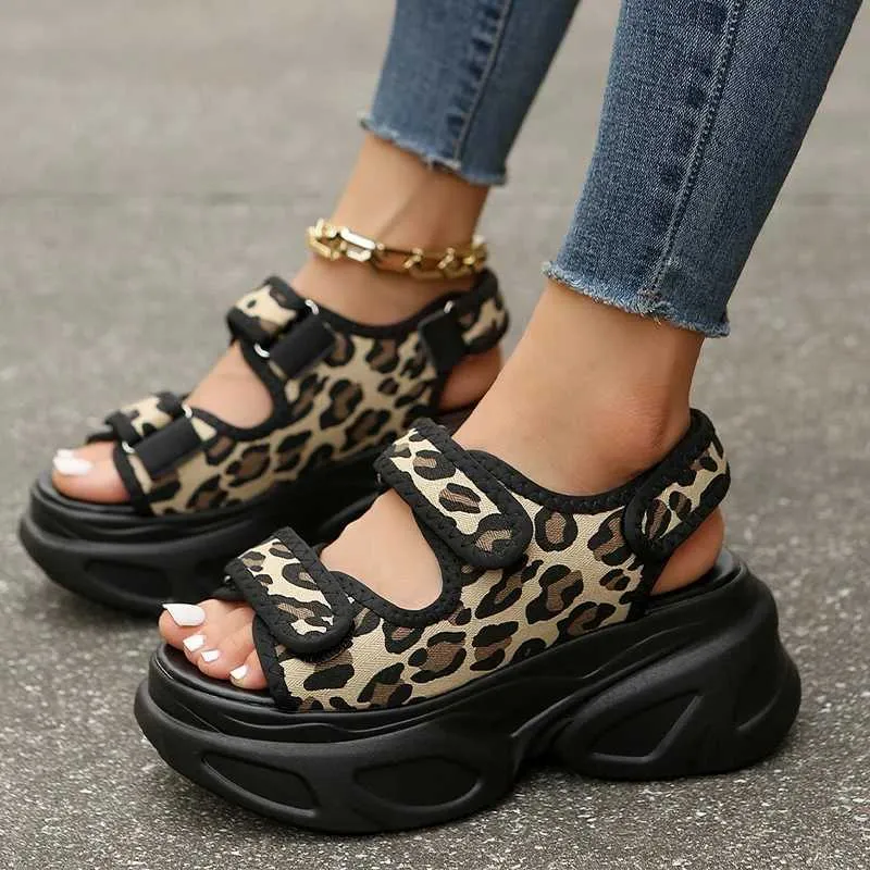 DHgate.com:Women's Summer Leopard Platform Slide Sandals, Comfort Open ...