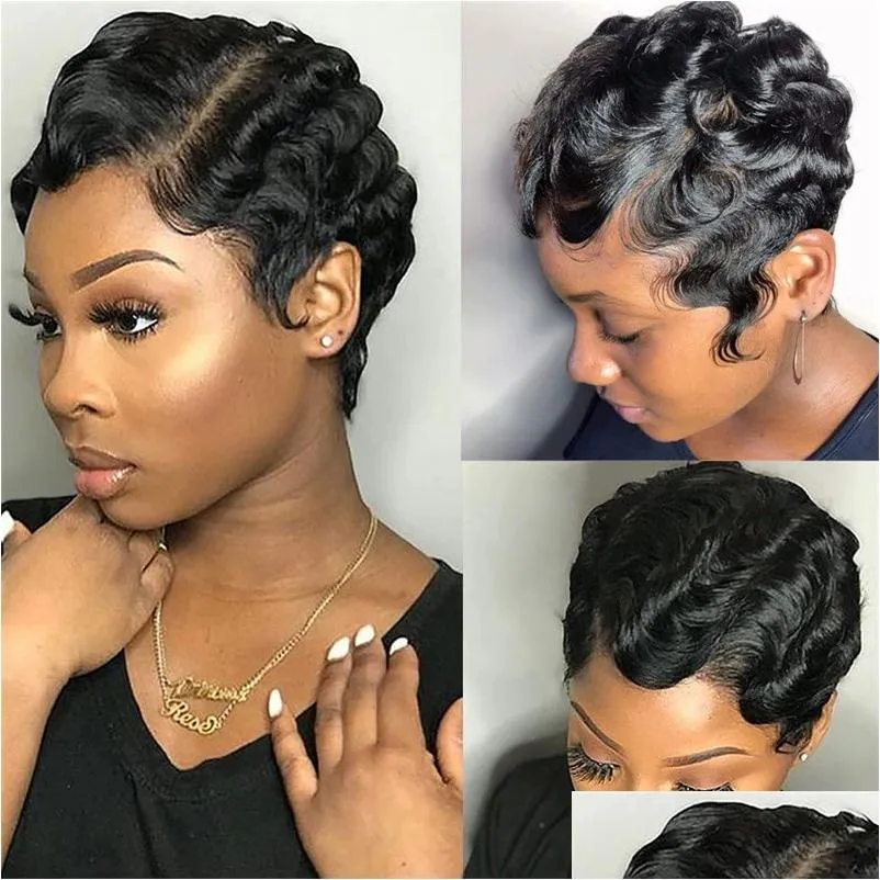 DHgate.com:Pixie Cut Remy Human Hair Wigs for Women - 150% Density, Pre ...