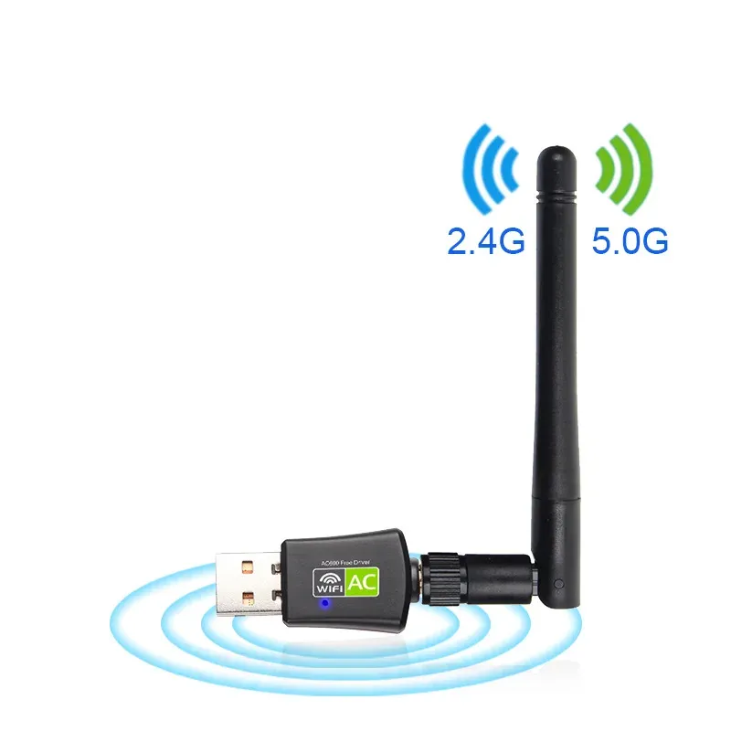 DHgate.com:2.4GHz/5GHz Dual-Band AC600M USB WiFi Network Adapter with Antenna, Driver-Free ...