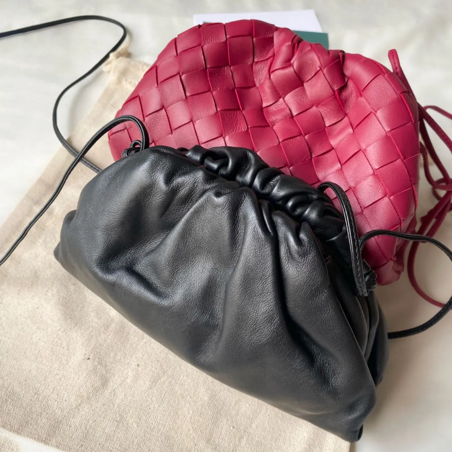 Luxury Cloud Designer Woven Mini Pouch Woven Leather Tote Bag High ...