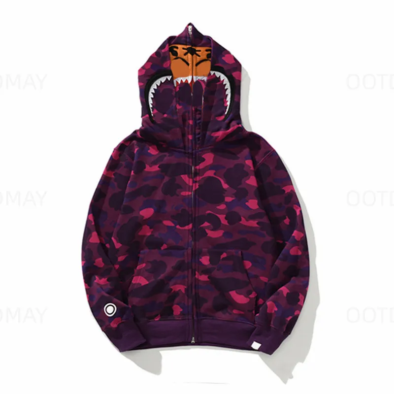 Shark Hoodies For Men And Women, Full Zip Up Casual Sweatshirts In ...