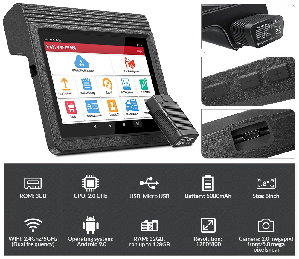 LAUNCH X431 V PROS Full System OBD2 Scanner Auto Thinkcar Scan Tool ...