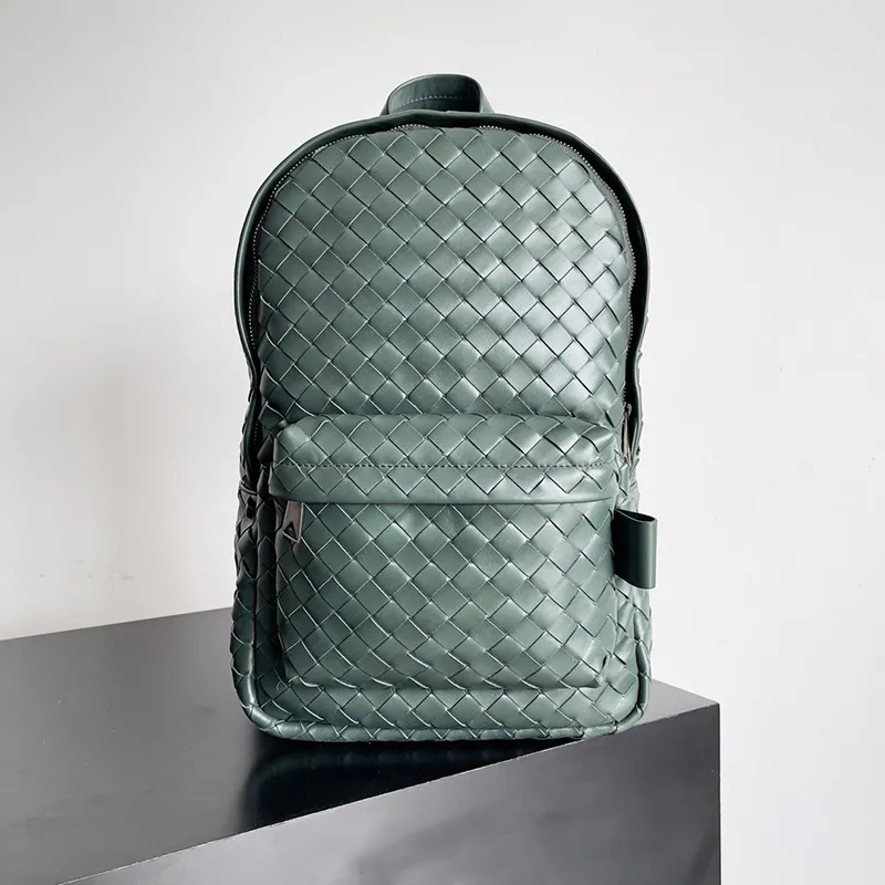 Intrecciato Designer Backpack High Quality Black And Green Mirror ...