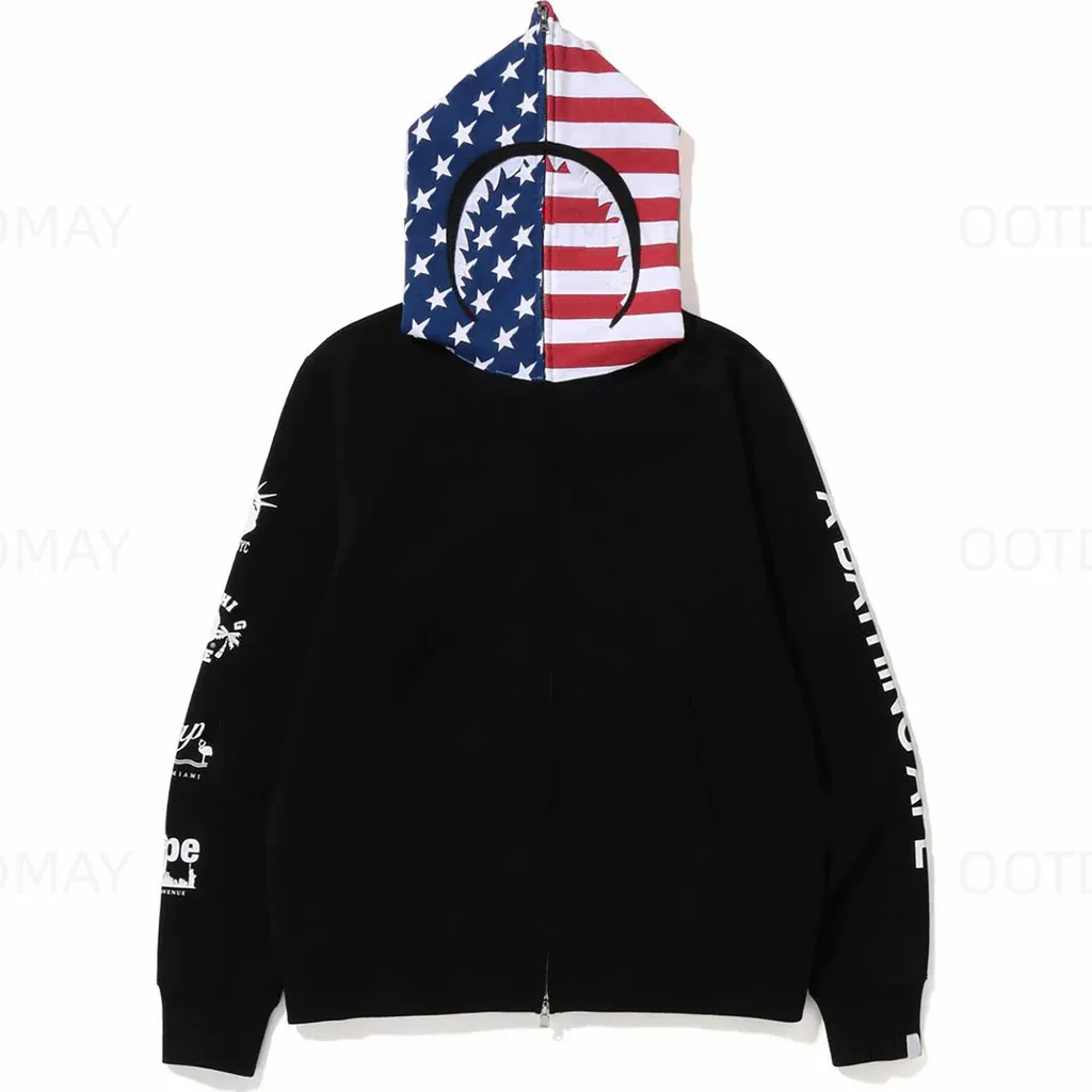 Shark Hoodies For Men And Women, Full Zip Up Casual Sweatshirts In ...