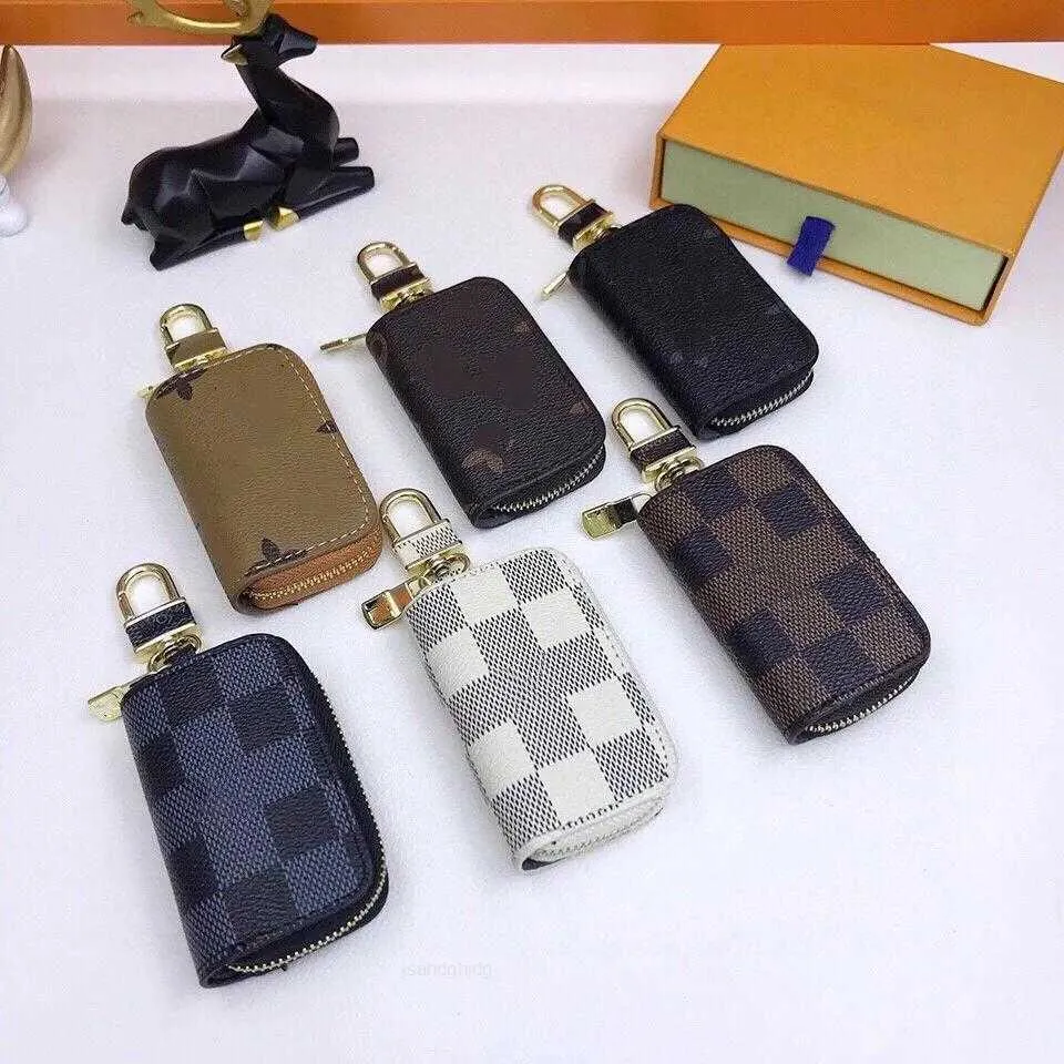 Designer Genuine Leather Keychain Case With Zipper 8 Styles For Men And ...