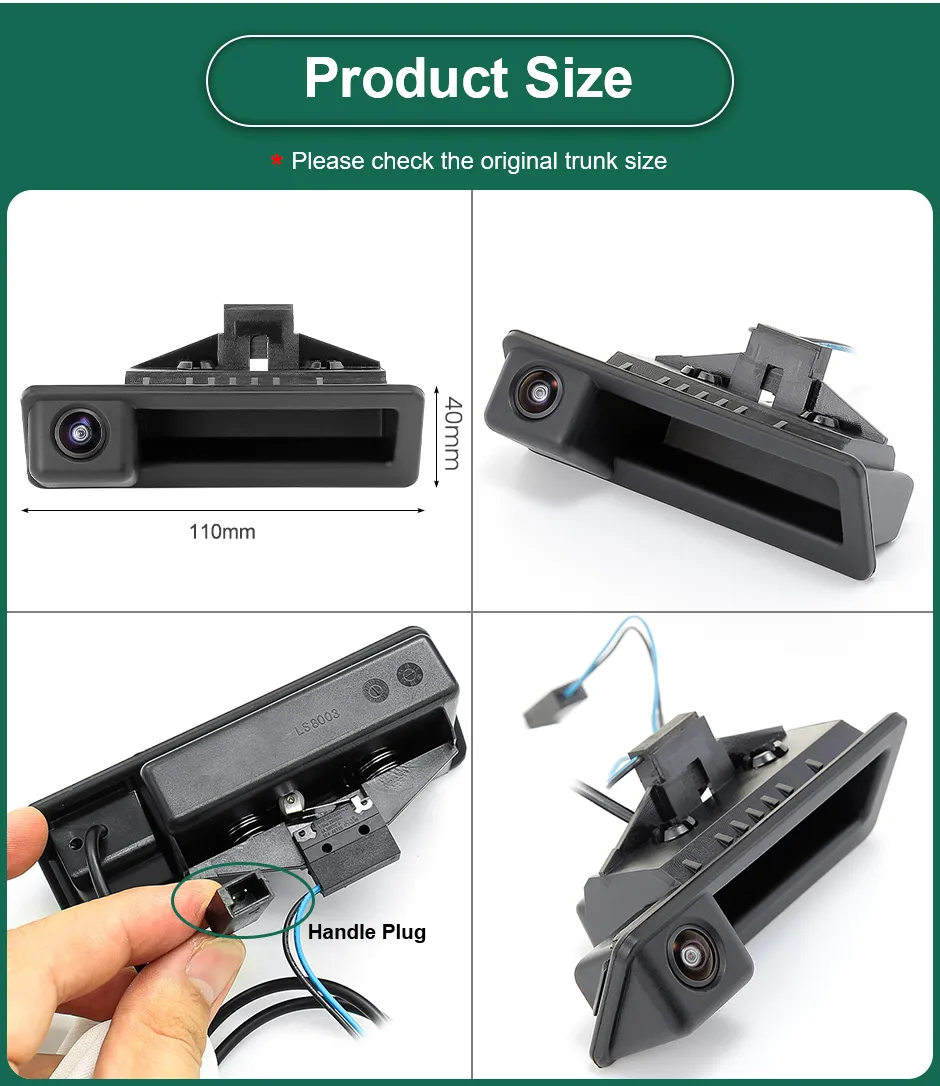 Vehicle HD AHD 1080P Fisheye Lens Car Reverse Backup Trunk Handle ...