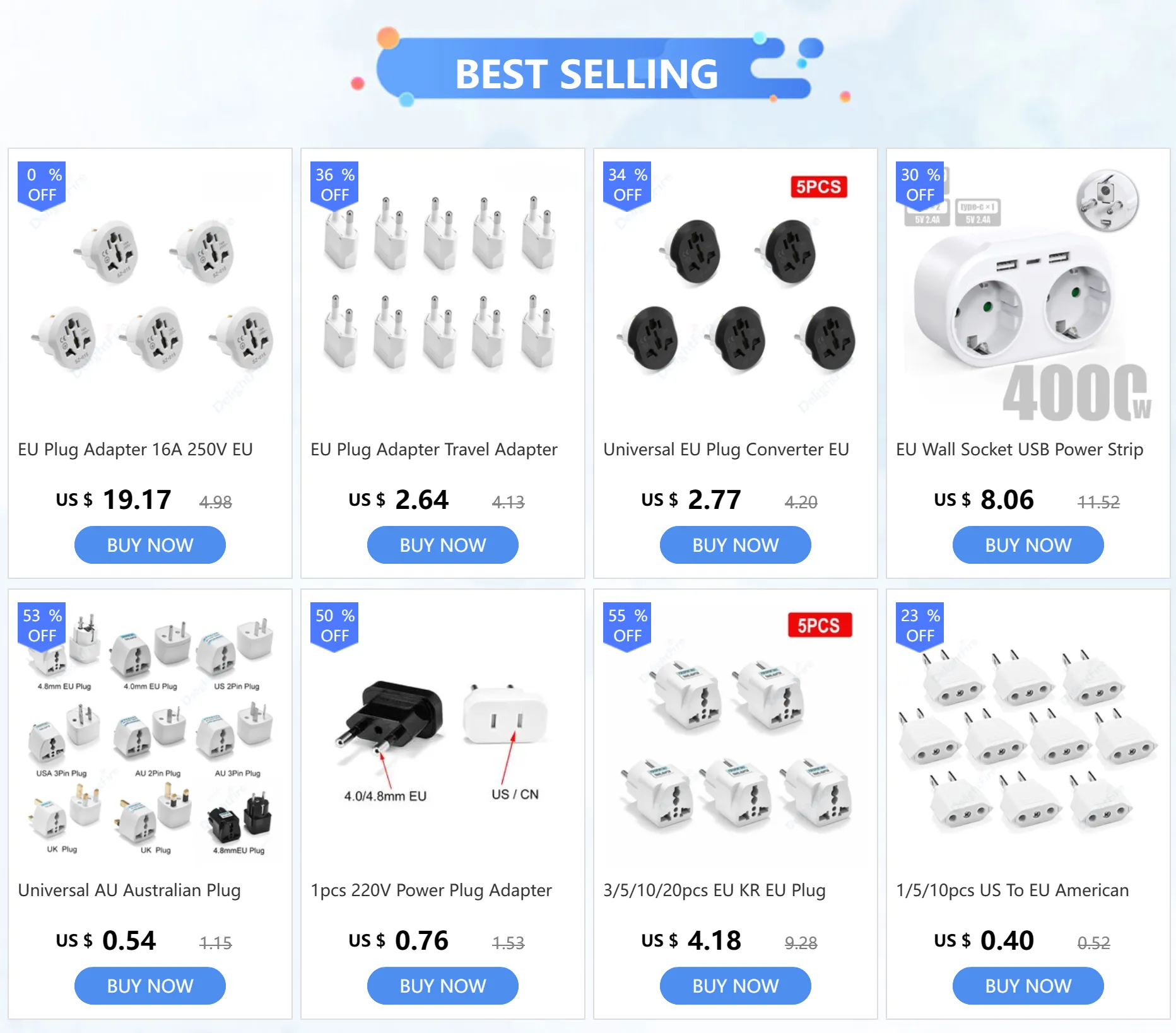 Travel Plug Adapter for Japan, US to Euro Plug Adapter - Universal ...