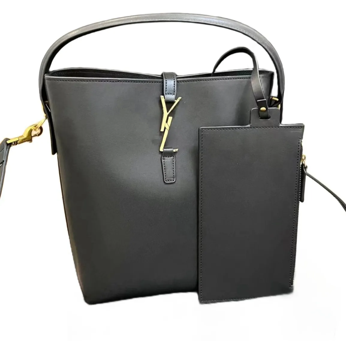 Luxury Leather Bucket Bag With Single Handle For Mothers And Children ...