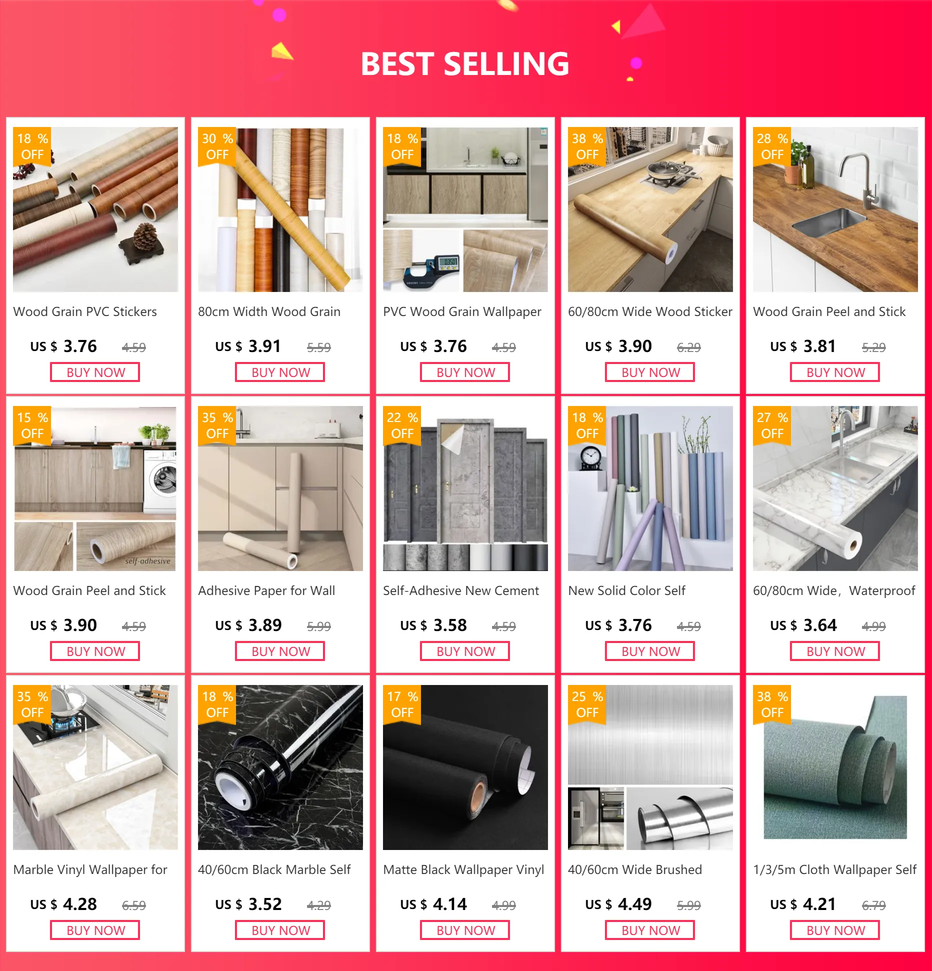 80cm Width Cement Gray Self-Adhesive Waterproof Wallpaper for Dormitory ...