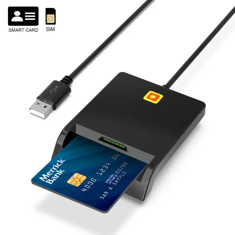 2024USB Smart Card Reader, Material, Color, High-Speed IC/ID EMV Bank ...