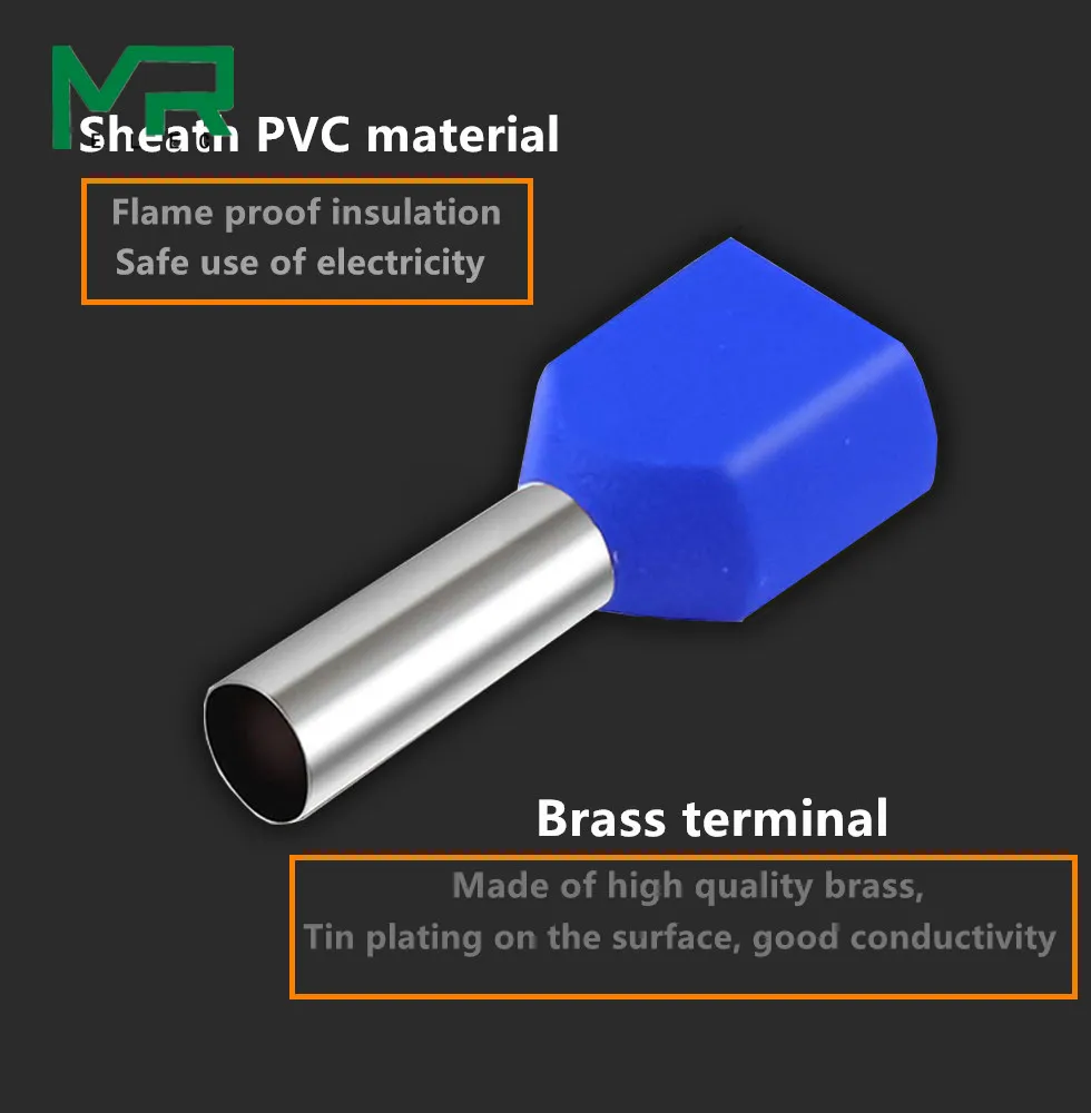 Double-Line Insulated Tubular Terminals - Cold-Pressed Copper Tubular ...