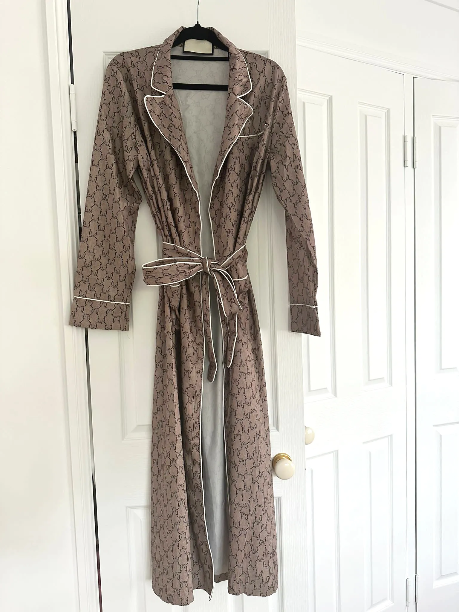 DHgate.com:Womens Designer Robe: Classic Night Print with Piping ...