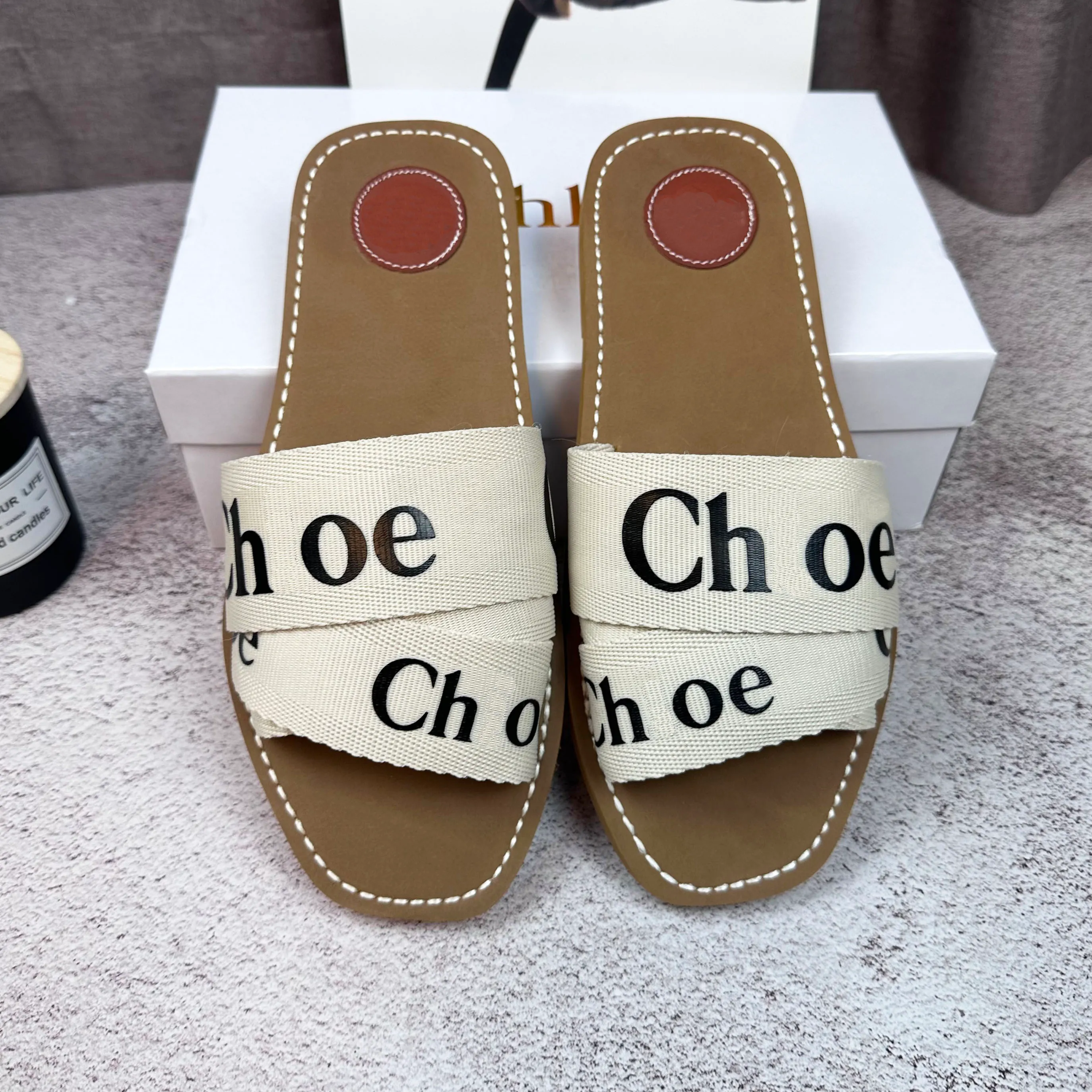 Designer Woody Flat Slides Women For Women Canvas, Rubber, And Cross ...
