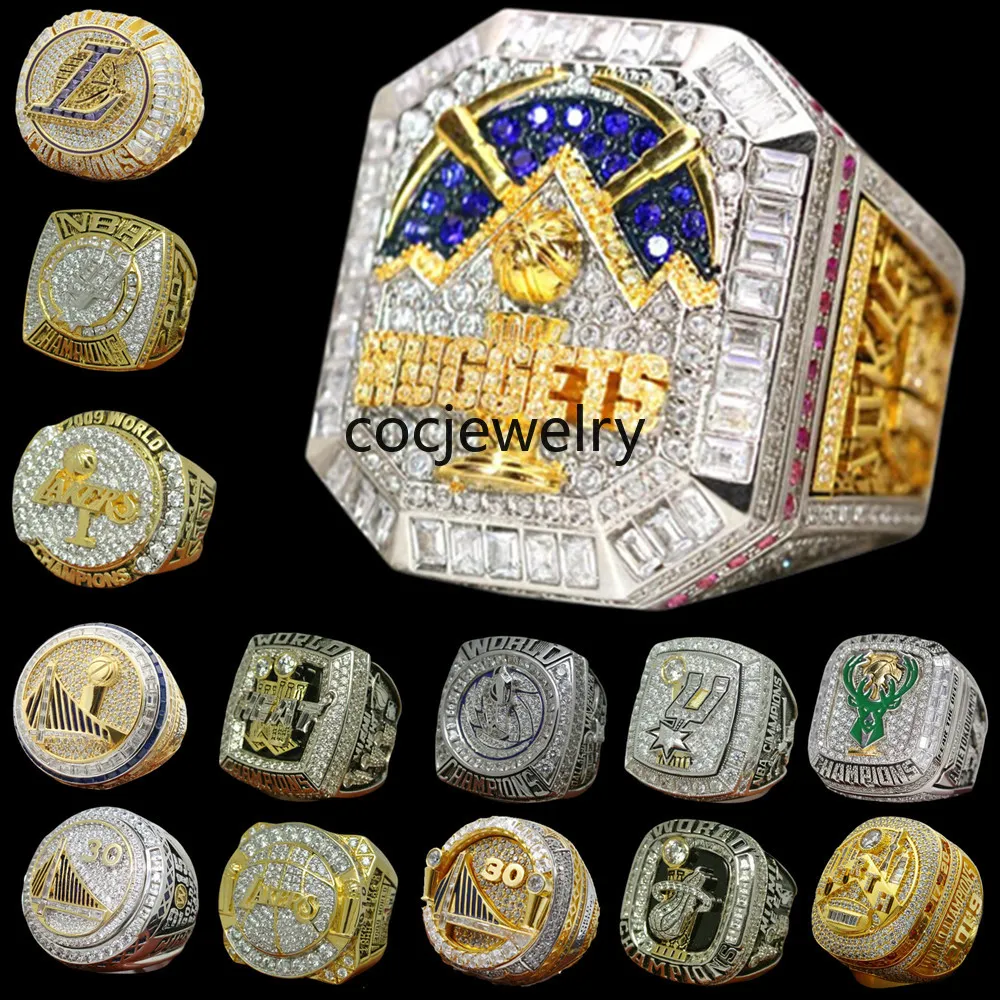 Luxury 14K Gold Nuggets Team JOKIC Basketball Championship Ring Set ...