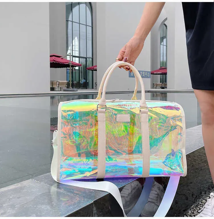Large Capacity Colorful Shiny Sports Fitness luggage...