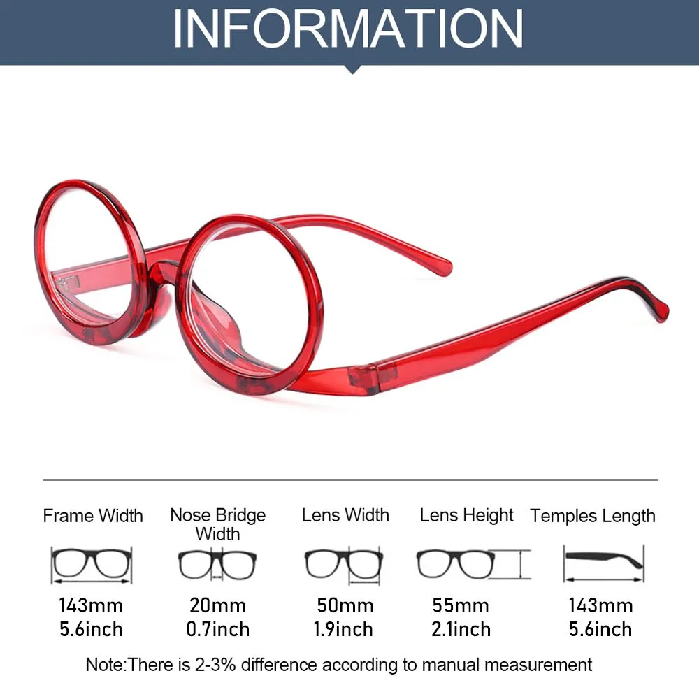 Rotating Magnifying Makeup Reading Glasses for Women Folding Clamshell ...