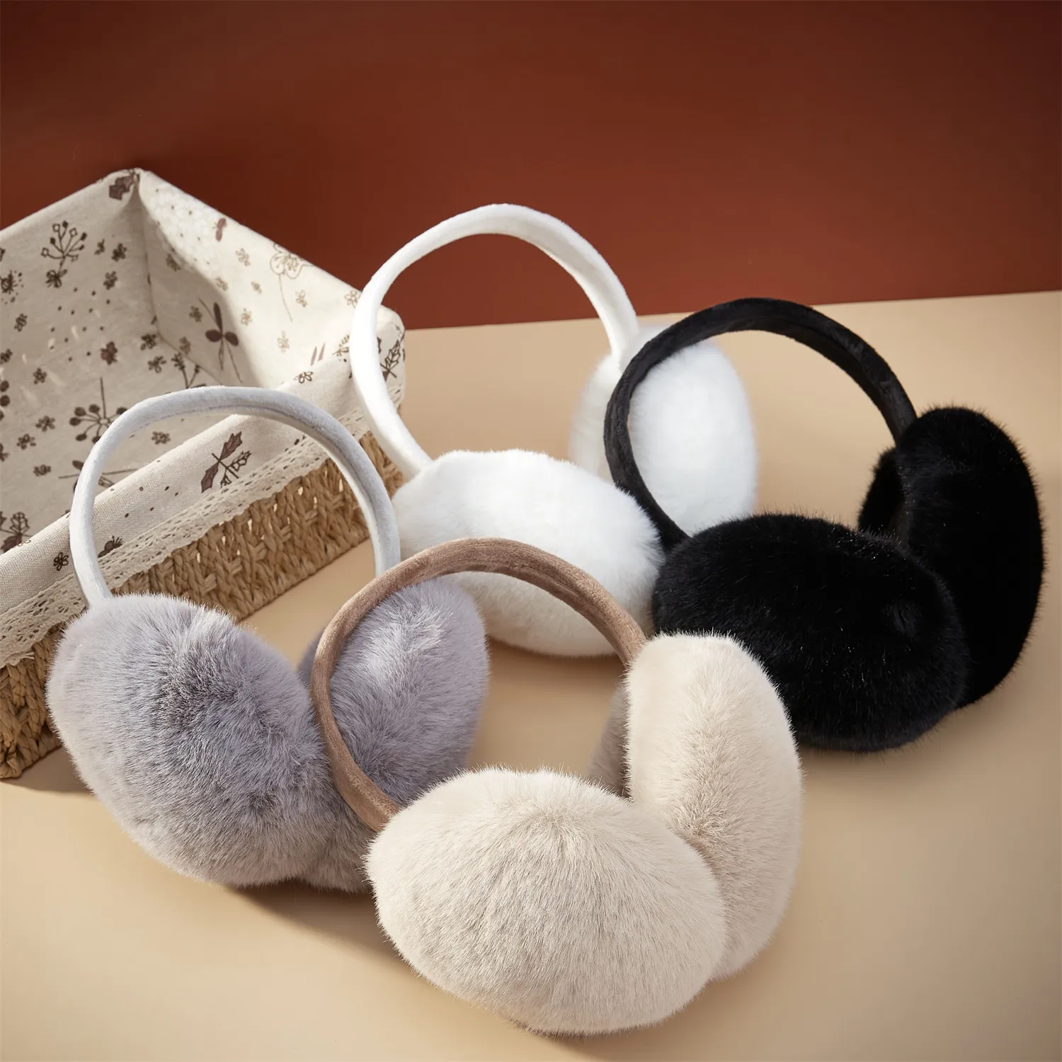 1 High Quality Earmuffs Faux Rabbit Fur Hang Ear Cover Warm Winter ...