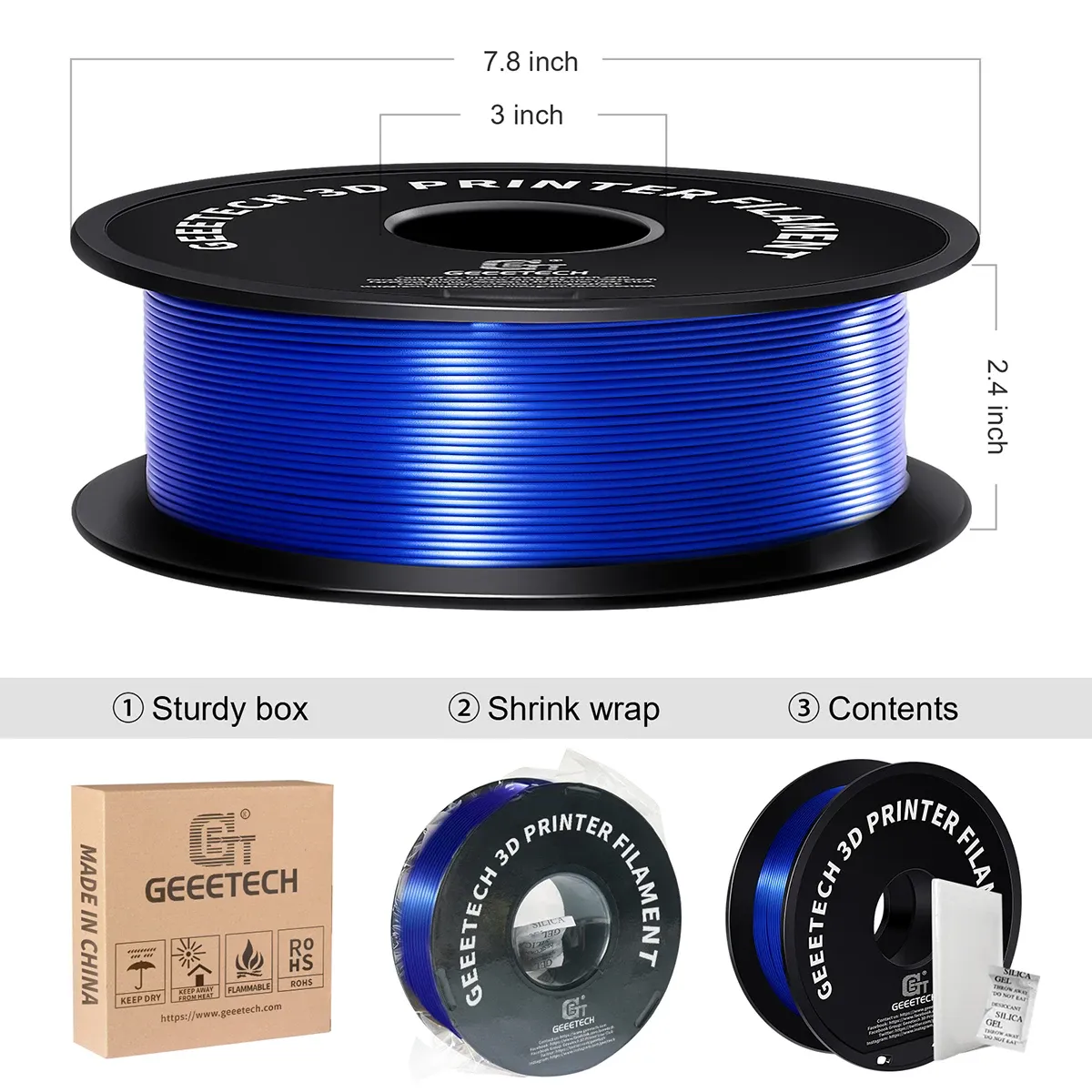 DHgate.com:GEEETECH Silk PLA 3d Filament Wire 1kg 1.75mm Spool Wire 3D ...
