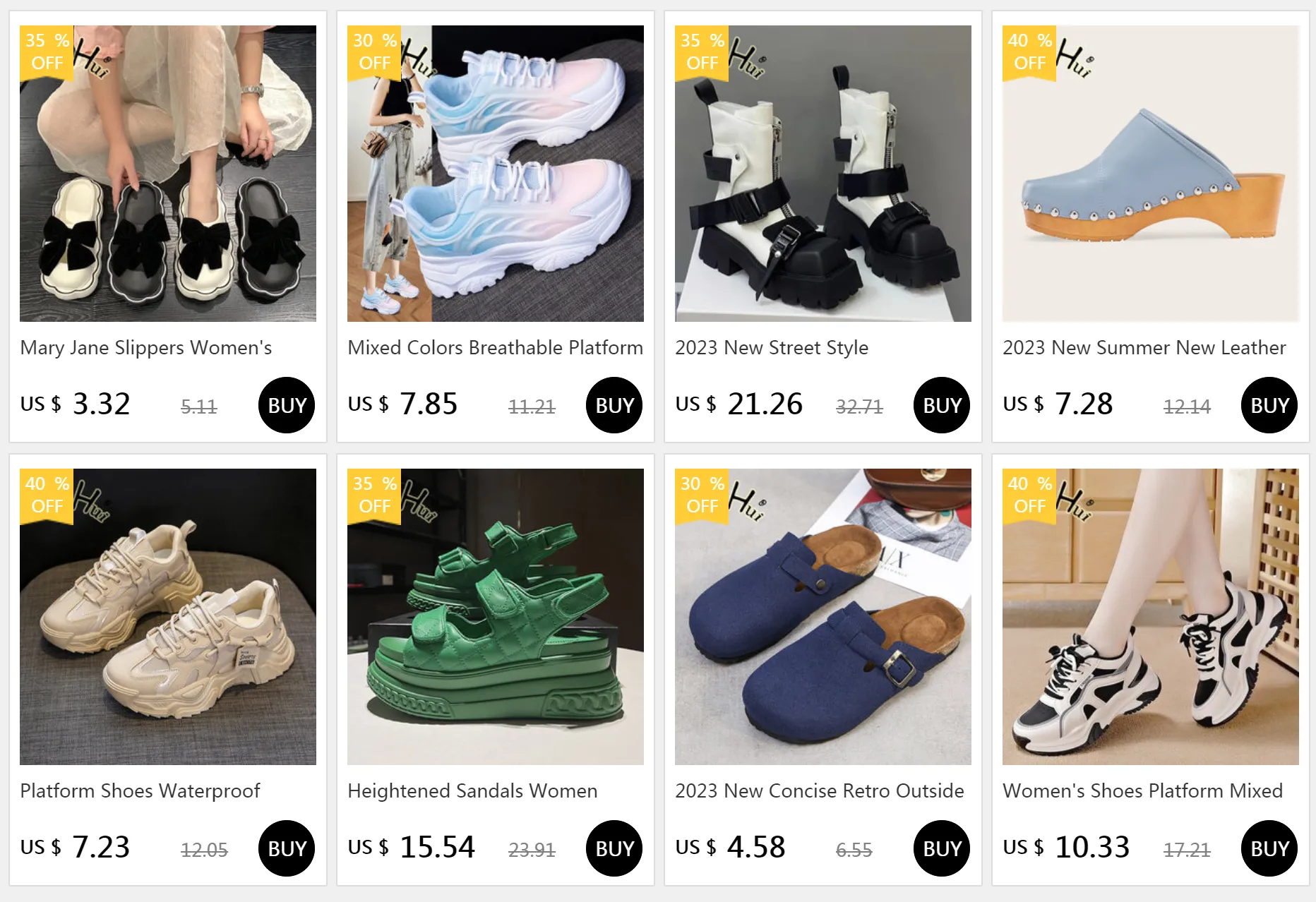 Platform Ankle Boots: New Fashion Women's Square Heel Leather Boots ...